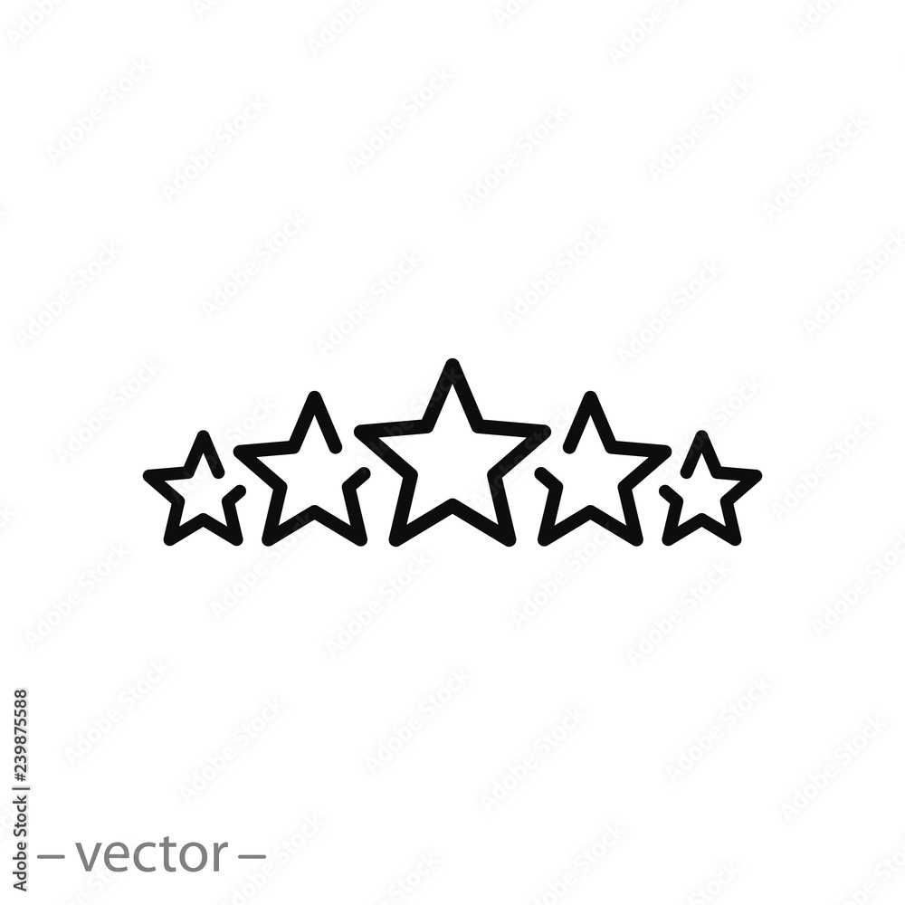 5 stars line sign, vector icon Stock Vector | Adobe Stock
