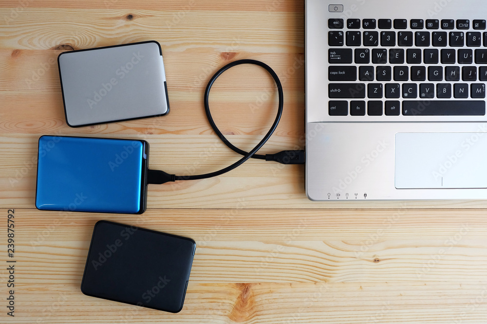 Many Colorful Portable external hard Drives USB3.0 connect to laptop ...