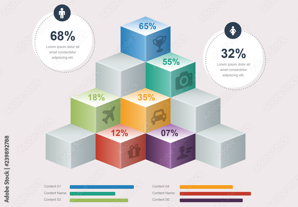 Social Media User Analysis Infographic Layout Stock Template | Adobe Stock