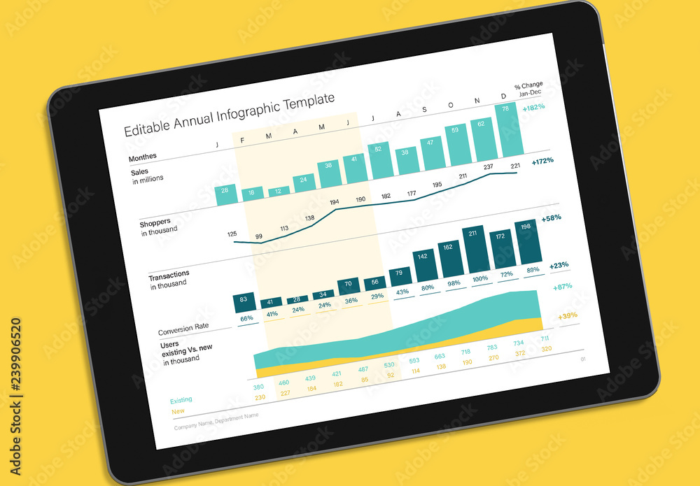 Annual Report Infographic Layout Stock Template | Adobe Stock