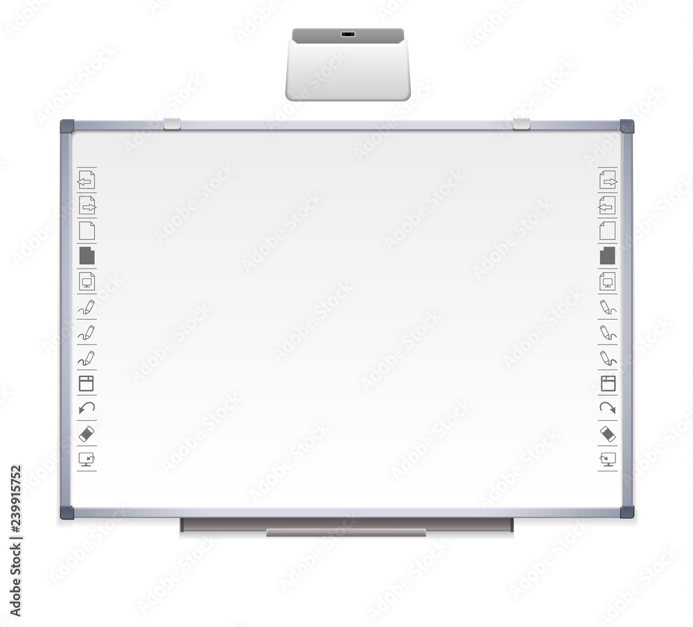 realistic interactive educational board, with metal frame, electronic ...