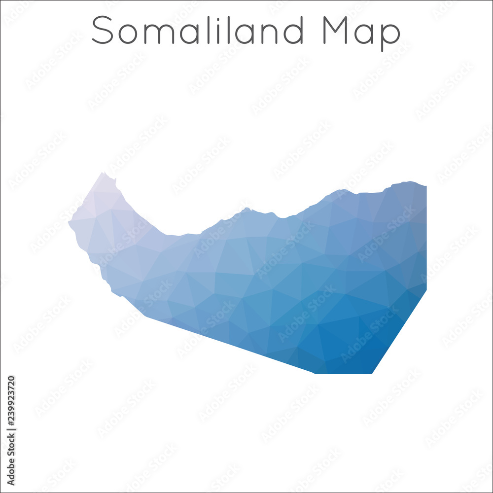 Low Poly map of Somaliland. Somaliland geometric polygonal, mosaic ...