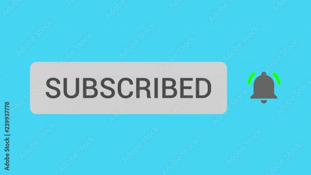 Mouse Clicking Subscribe Button and Bell Notification with Pastel Blue ...