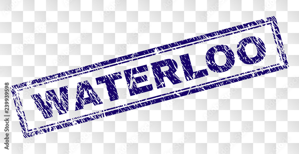 WATERLOO stamp seal watermark with rubber print style and double framed ...