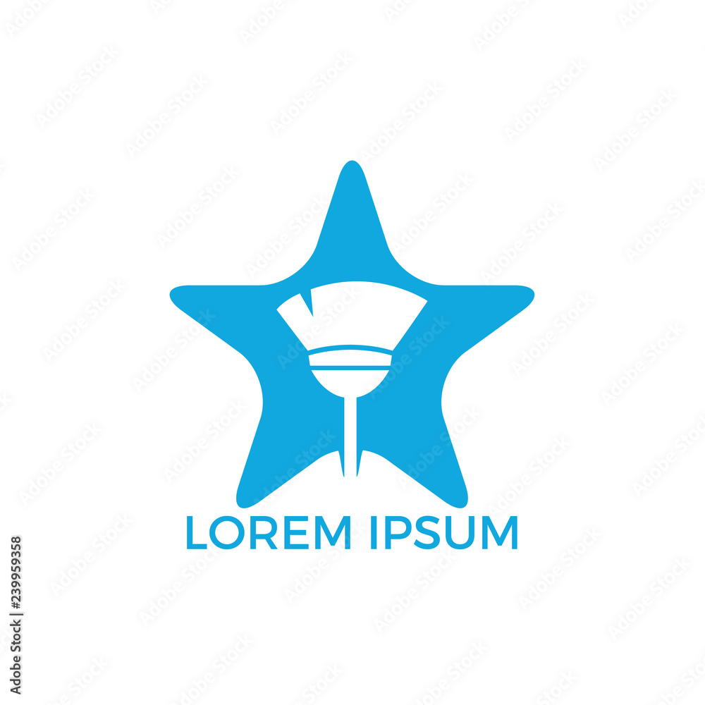 Cleaning company logo design. Broom and Star Cleaning Service Logo ...