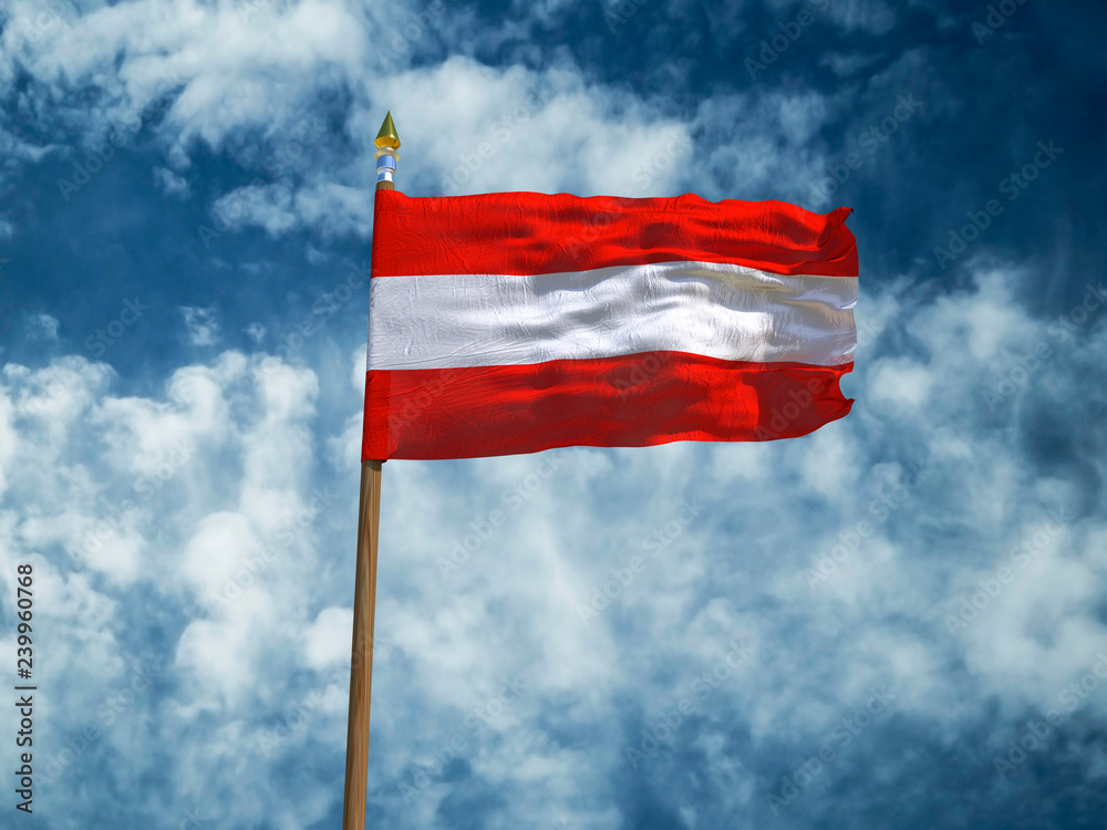 Austria flag Silk waving flag of Austria made transparent fabric with ...