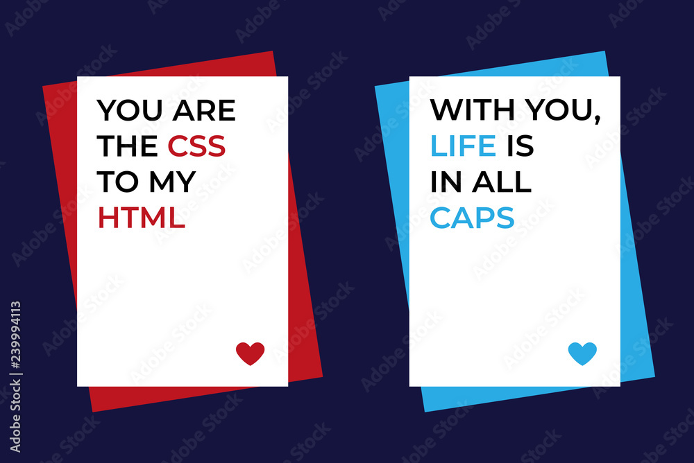 Set of 2 funny Valentines Day greeting cards for nerds, IT developers ...