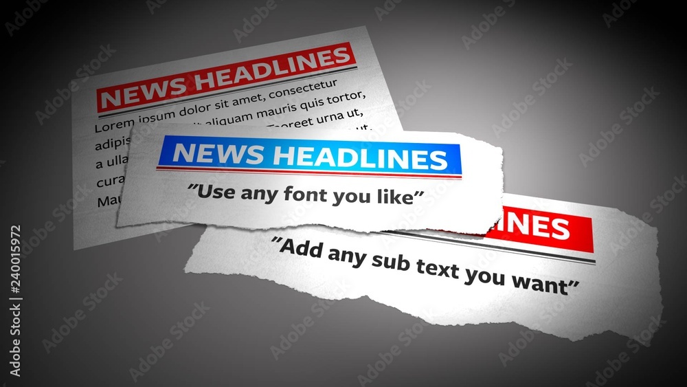 Falling Headlines Title Stock Template | Adobe Stock