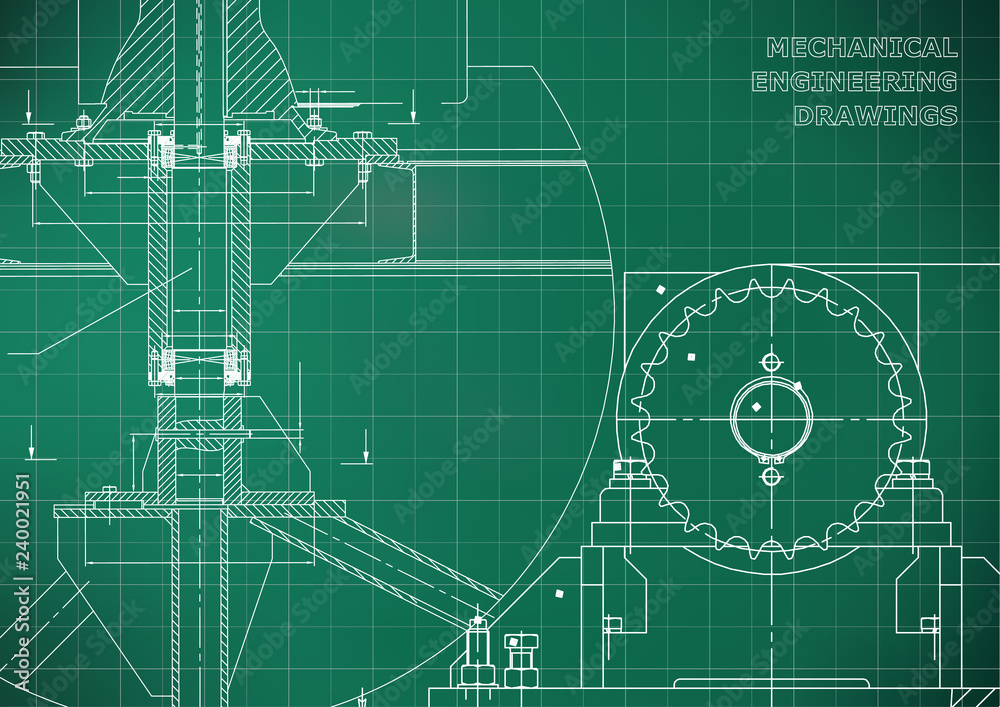 Engineering backgrounds. Mechanical engineering drawings. Blueprints ...
