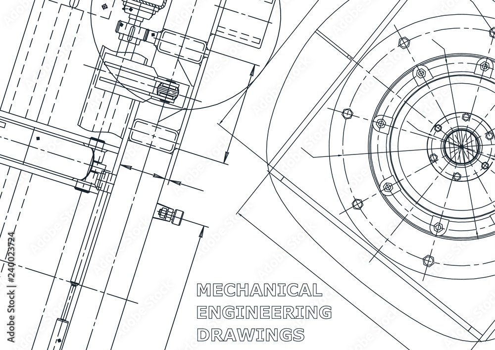 Blueprint. Vector engineering illustration. Cover, flyer, banner ...