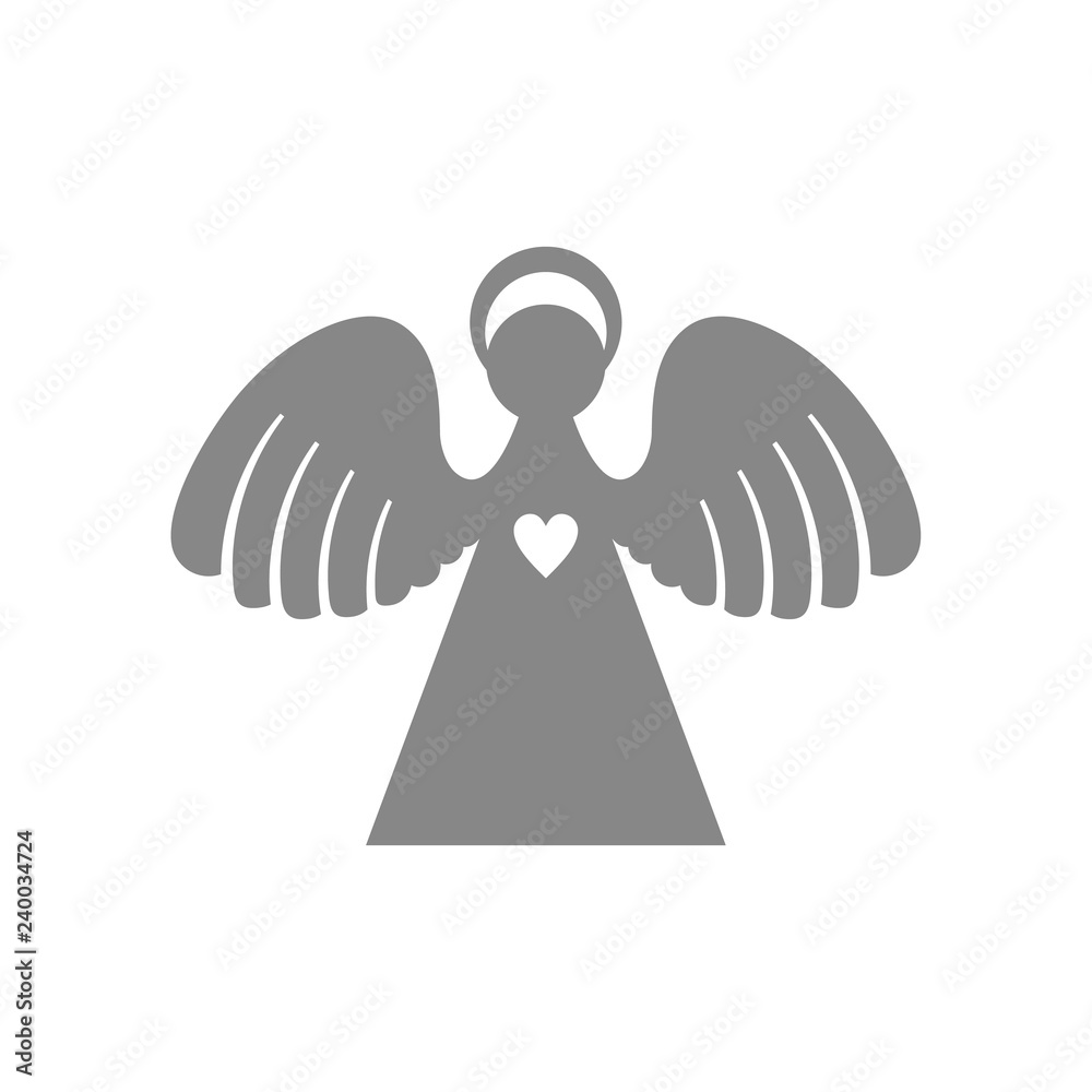 Simple Christmas Angel Silhouette
