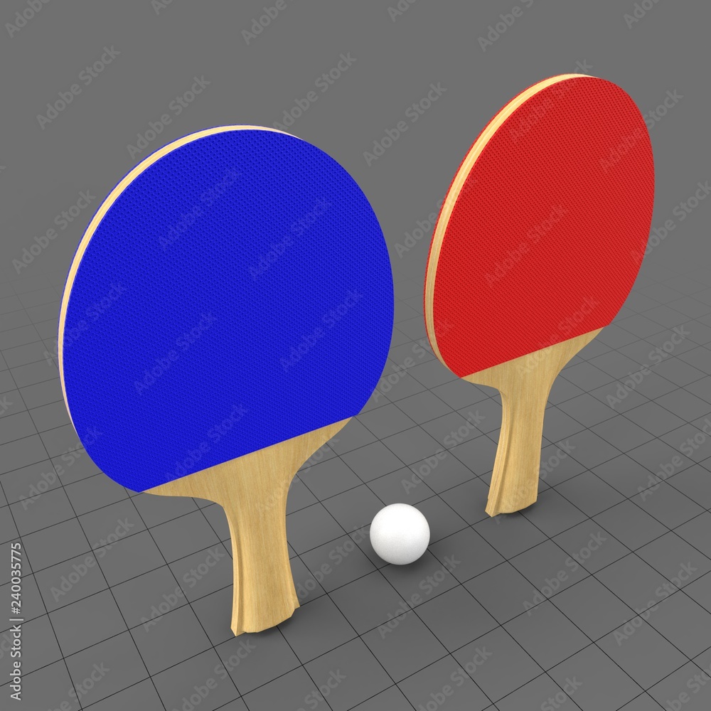 Ping pong paddles set Stock 3D asset | Adobe Stock