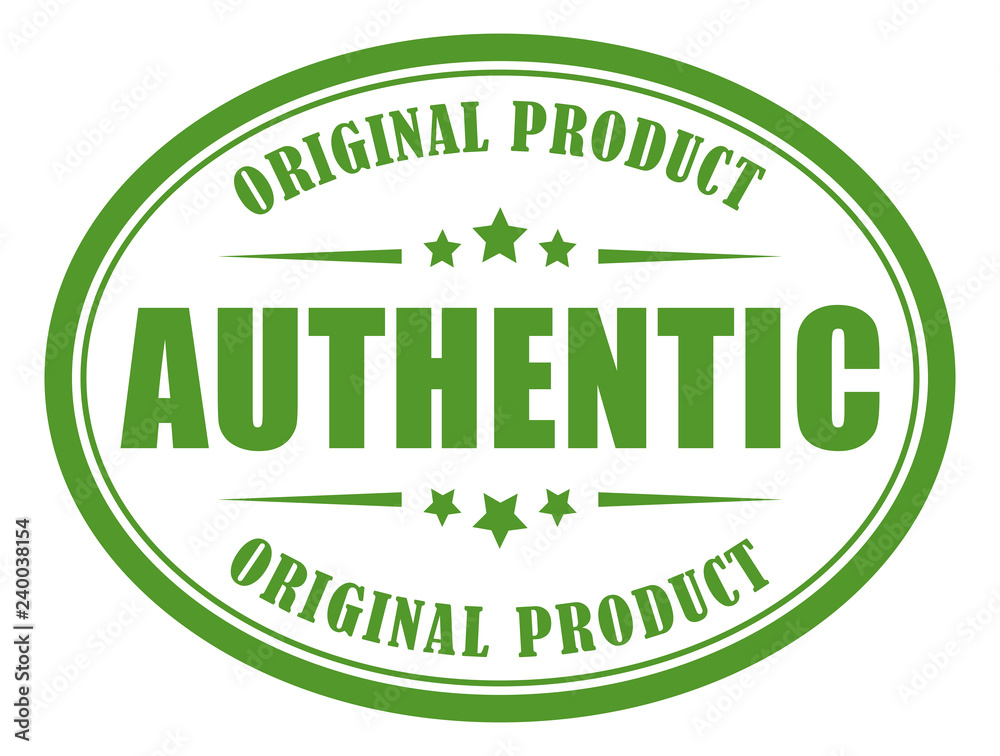 Authentic product green label Stock Vector | Adobe Stock