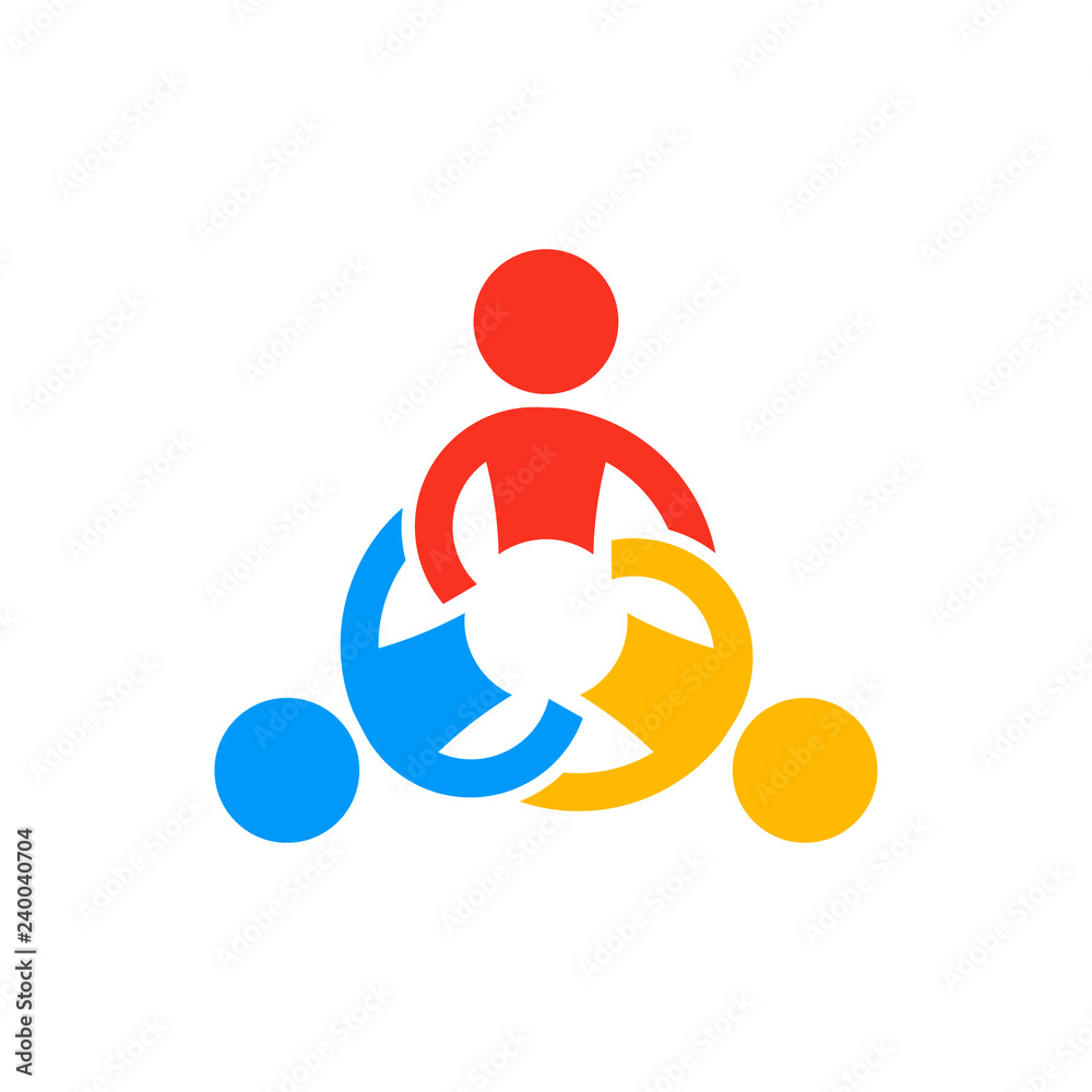Collaborating teamwork people. Logo Vector Stock Vector | Adobe Stock