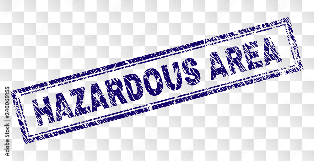 HAZARDOUS AREA stamp seal print with rubber print style and double ...