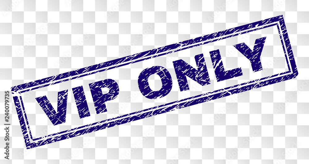 VIP ONLY stamp seal print with grainy style and double framed rectangle ...