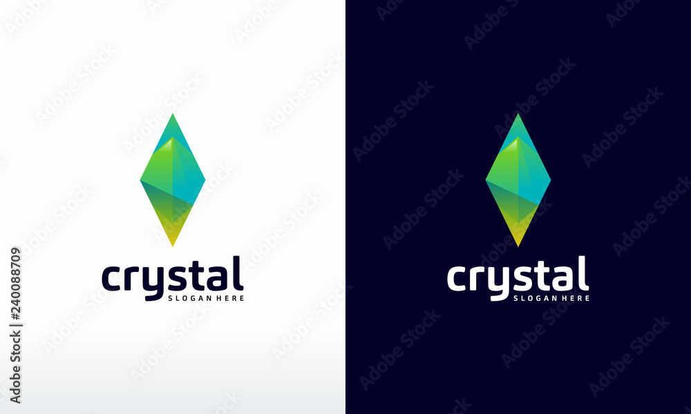 Modern Crystal logo designs vector, Diamond Jewelry Logo template, Logo ...