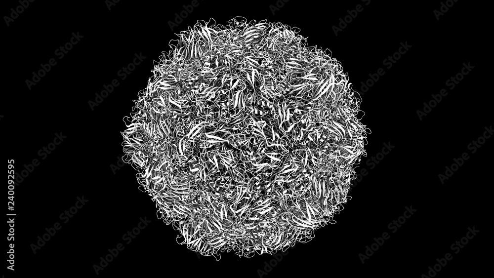 3D CG rendered image of scientifically accurate Human Rhino Virus ...