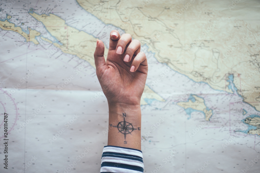 Nautical Map Tattoos