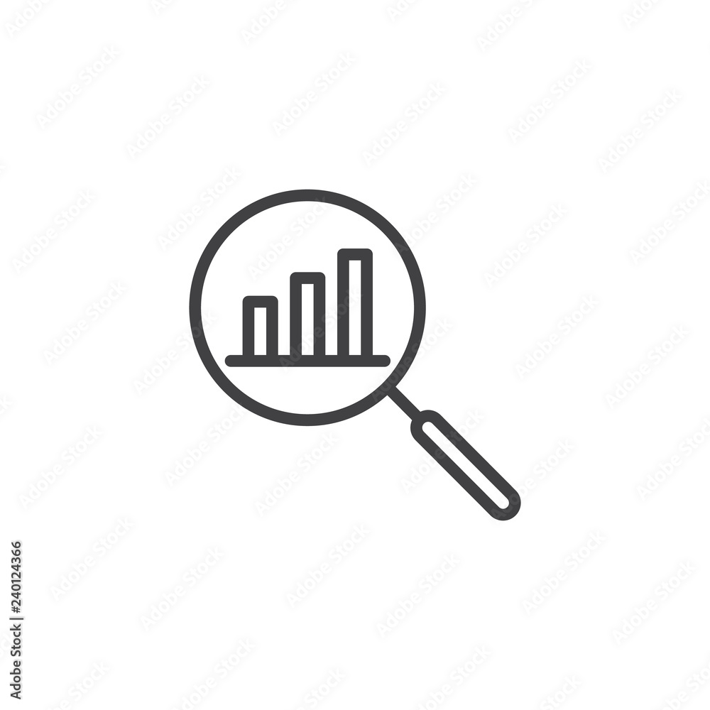 Finance monitoring outline icon. linear style sign for mobile concept ...