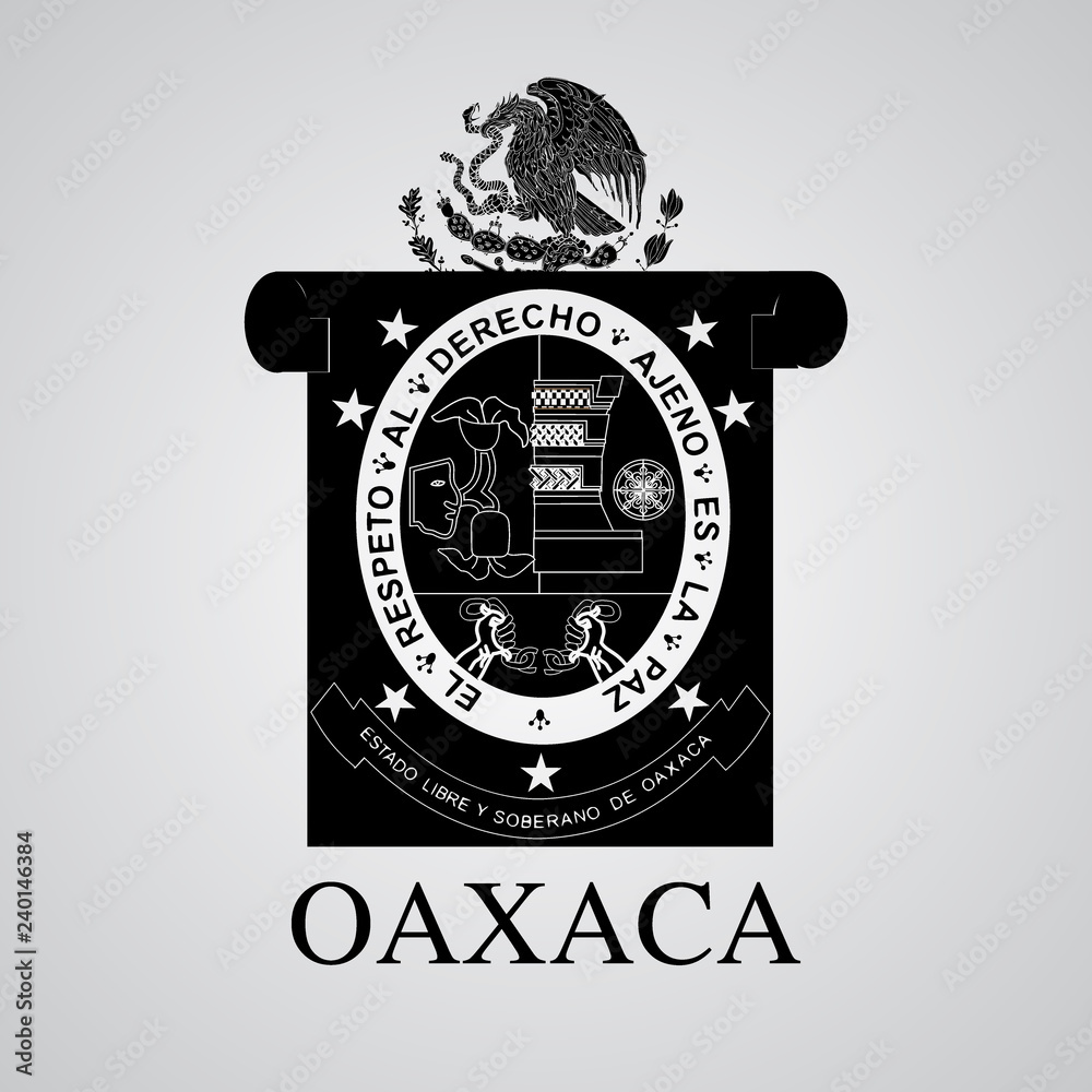 Silhouette of Oaxaca Coat of Arms. Mexican State. Vector illustration ...