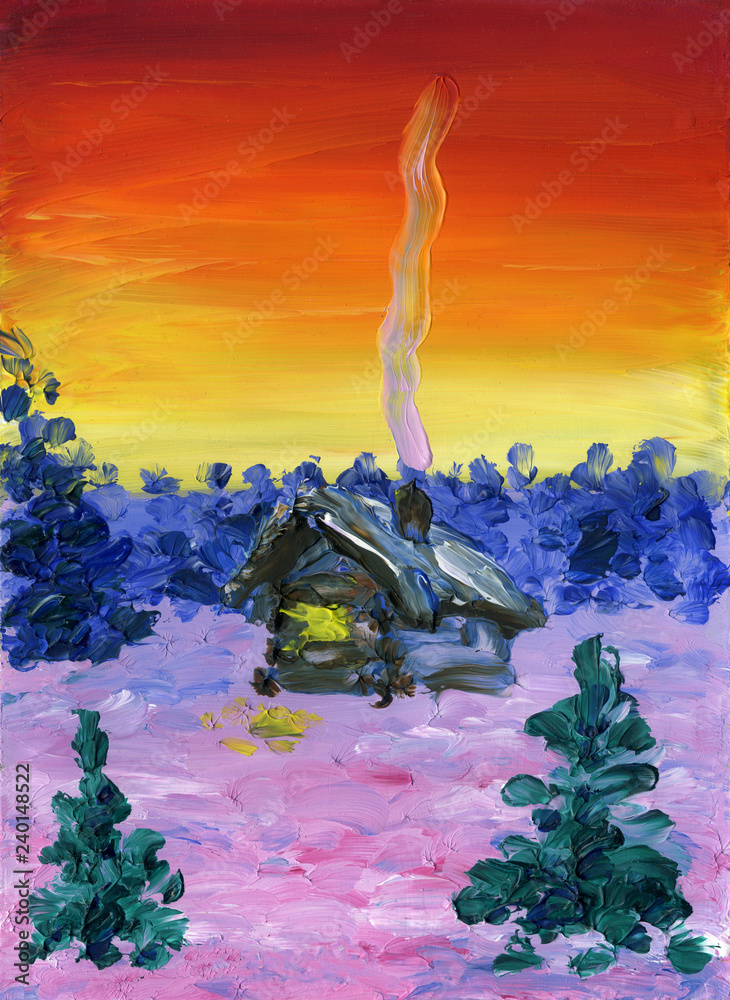 Burning House Painting