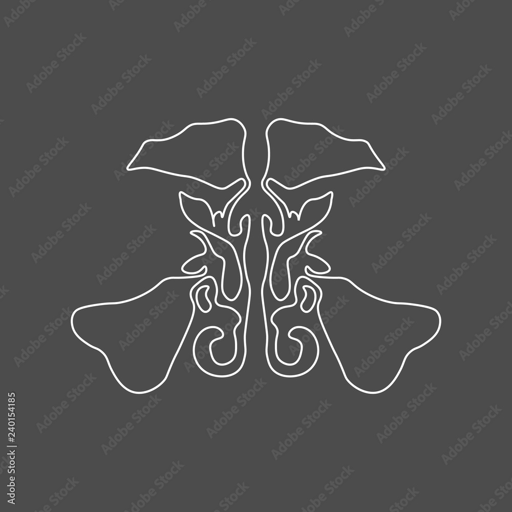 Maxillary sinus linear icon. Sinusitis. Sinus infection is inflammation ...
