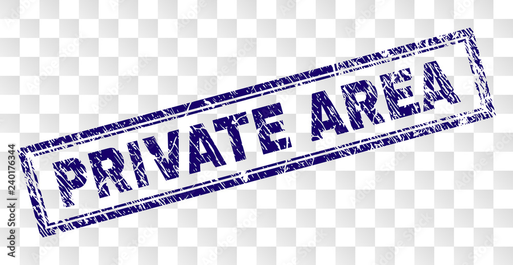 PRIVATE AREA stamp seal print with grainy style and double framed ...