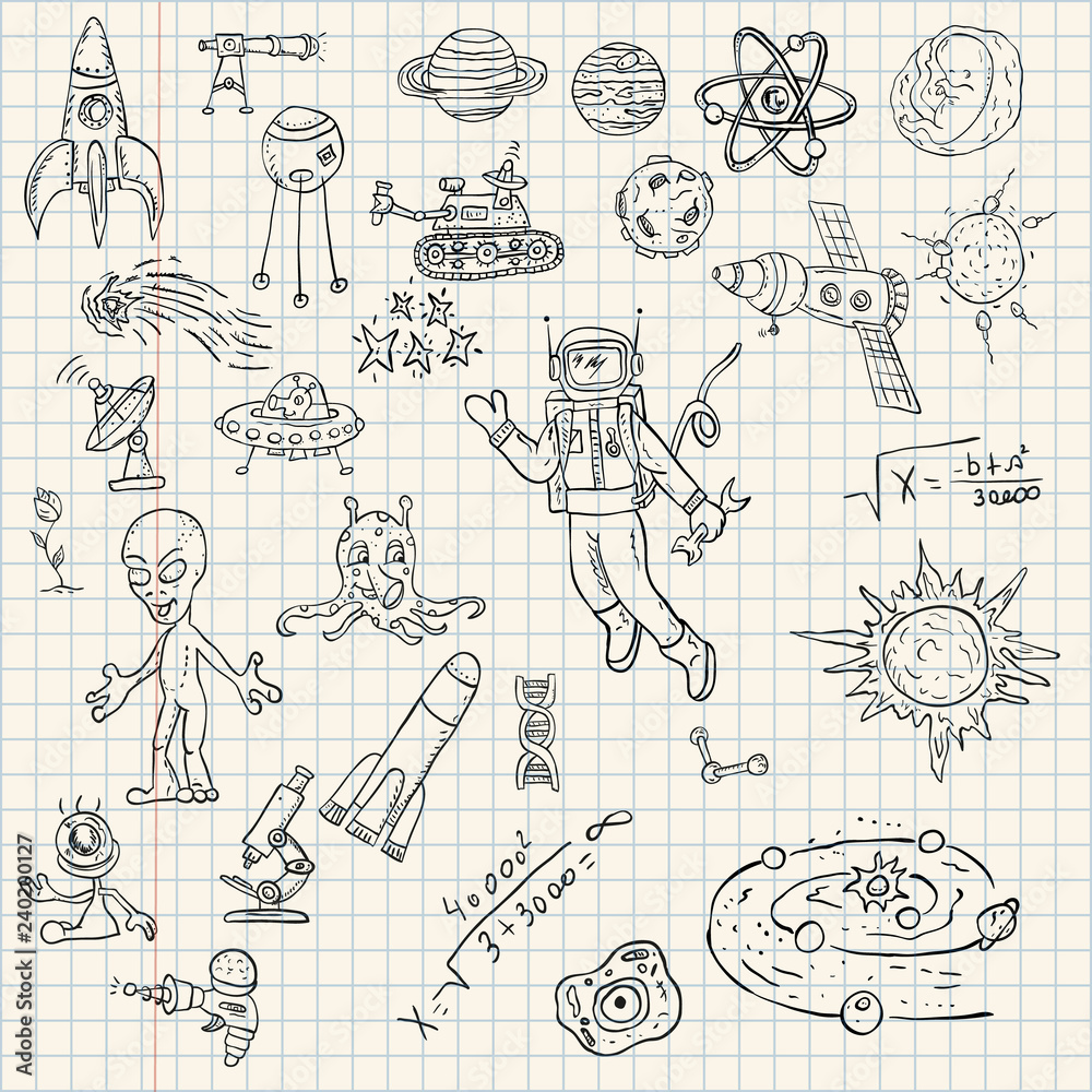 childrens drawings coloring pages on space theme, science and the ...