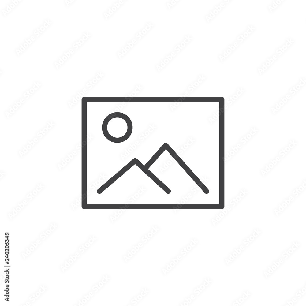 Image gallery outline icon. linear style sign for mobile concept and ...