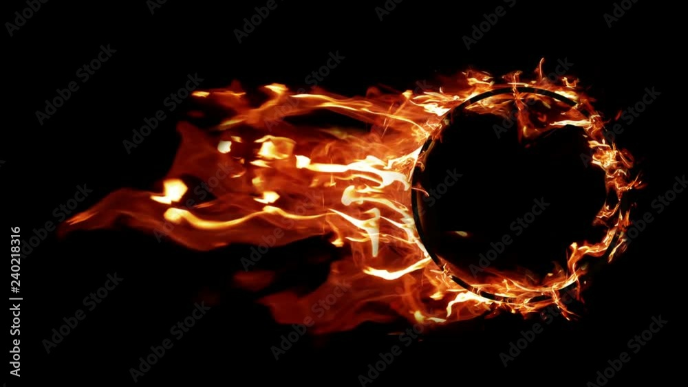 Ring of Fire element high Quality in slow motion Isolated seamless loop ...