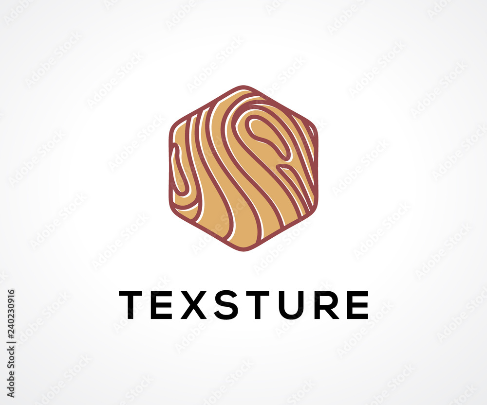 Classic Wood Texture logo design concept with line art style Stock ...
