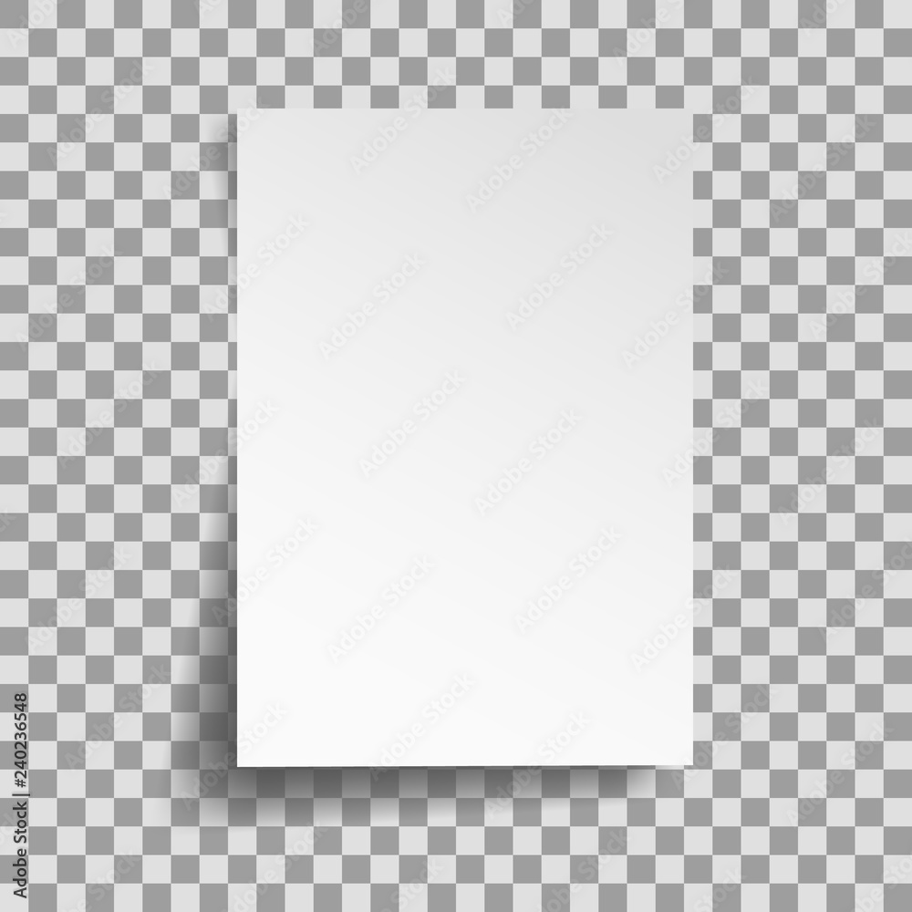Vector White sheet of paper. Realistic empty paper note template of A4 ...