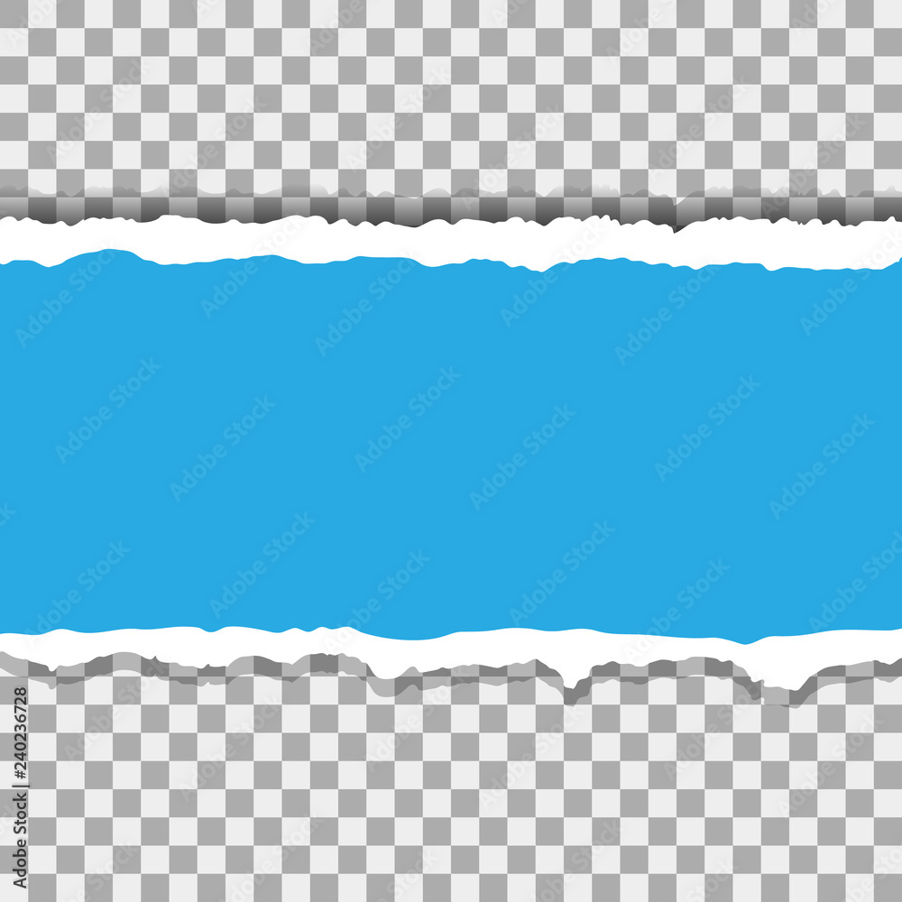 Torn paper realistic vector banner isolated on transparent background ...