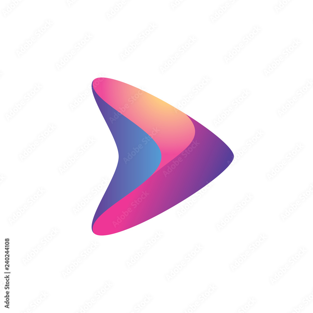 Abstract colorful gradient arrow logo, play button vector icon Stock Vector | Adobe Stock