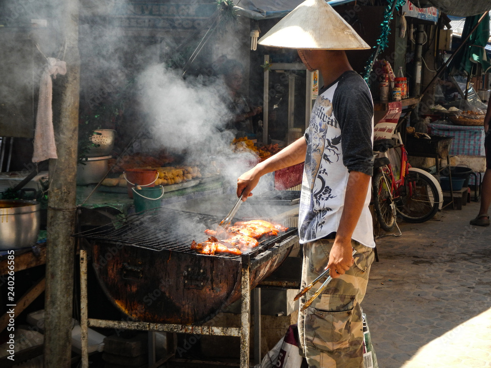 Vietnamese Barbeque Grill Streetfood Stock Photo | Adobe Stock