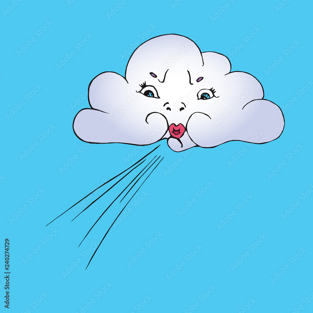 Cloud Face Blowing Wind
