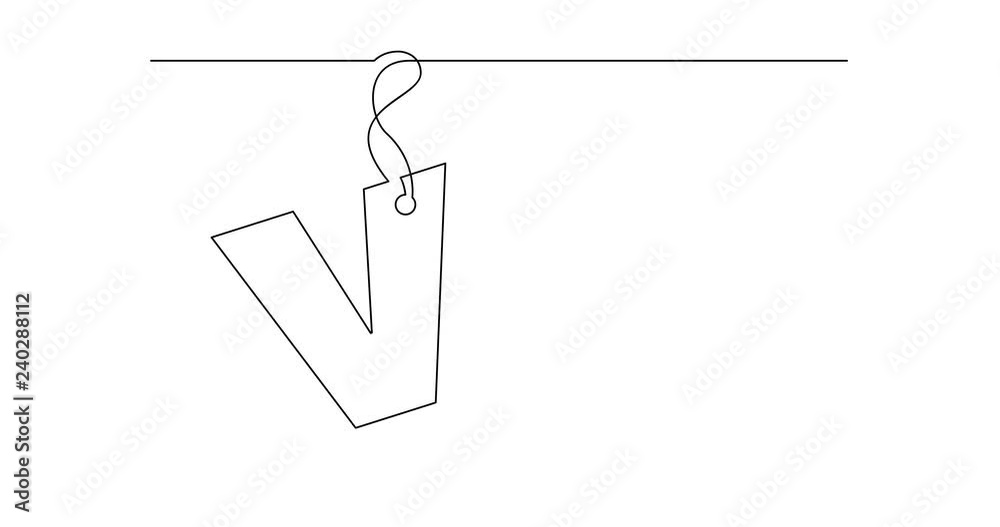 continuous line drawing of alphabet letter label design Stock Video ...