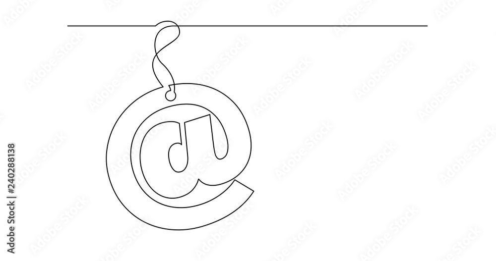 continuous line drawing of email sign label Stock Video | Adobe Stock