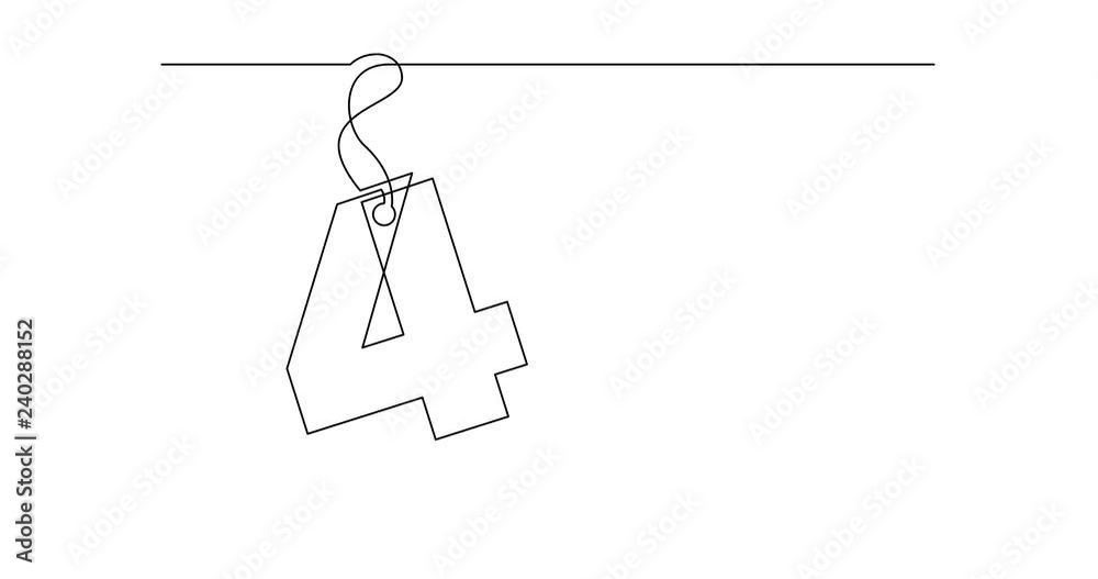 continuous line drawing of tag label number design Stock Video | Adobe ...