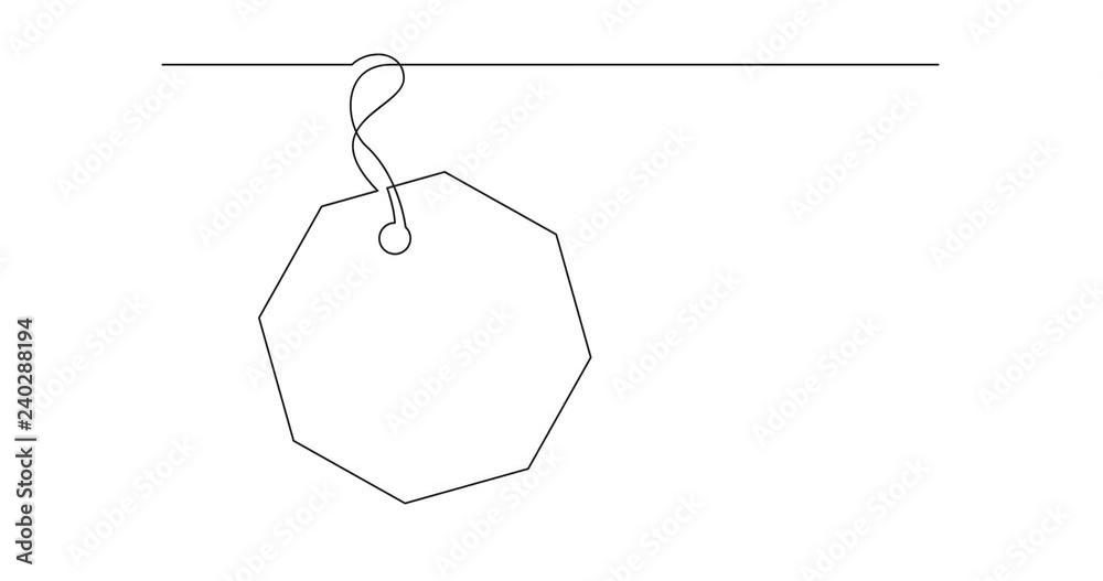 continuous line drawing of tag label design Stock Video | Adobe Stock
