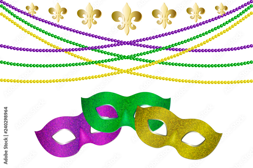 Mardi Gras Mask Border