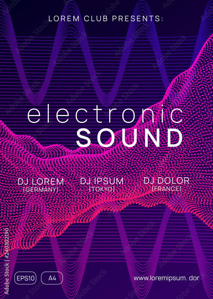 Electronic party. Dynamic gradient shape and line. Futuristic ...