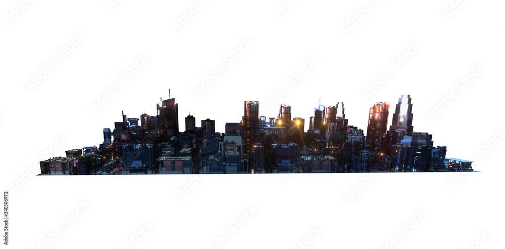 the layout of the city at night 3d rendering Stock Photo | Adobe Stock