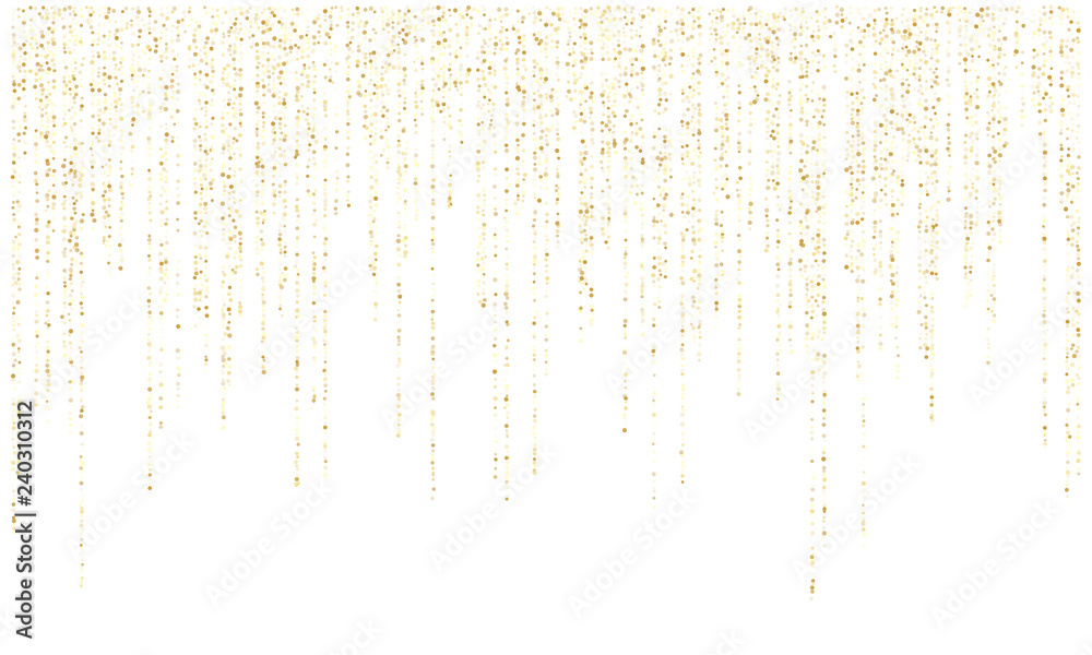 Garland lights gold glitter hanging vertical lines vector holiday ...