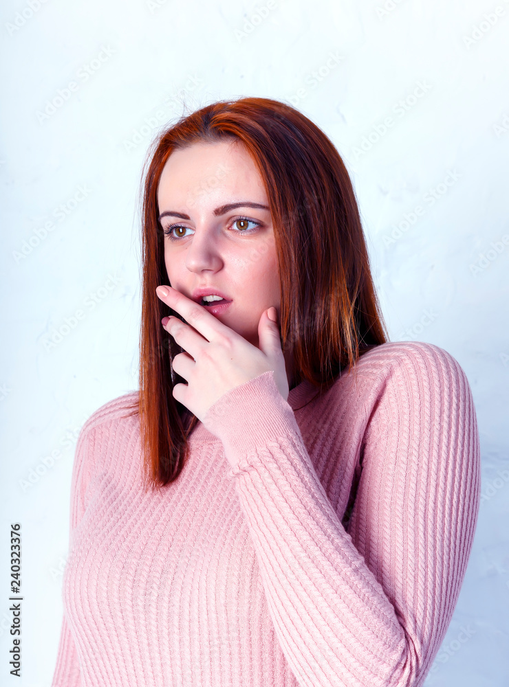 Healthcare food poisoning people person concept. Close up portrait of ...