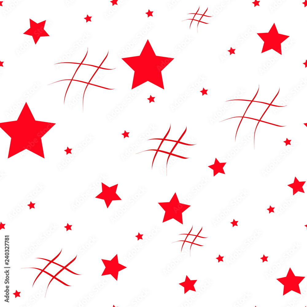 Red And Black Stars With White Background