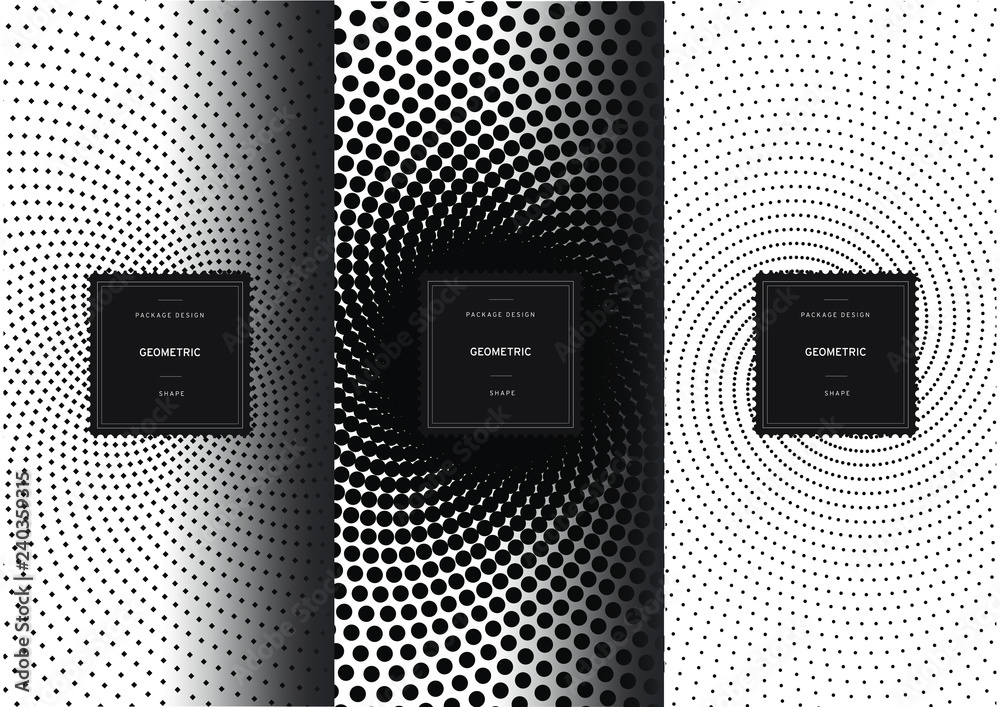 Set of optical art patterns for background and stickers with logos ...