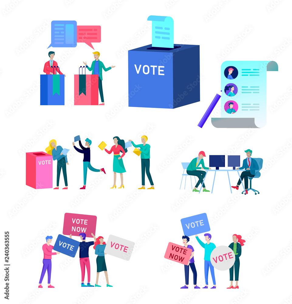 Voting and Election concept. Pre-election campaign. Promotion and ...