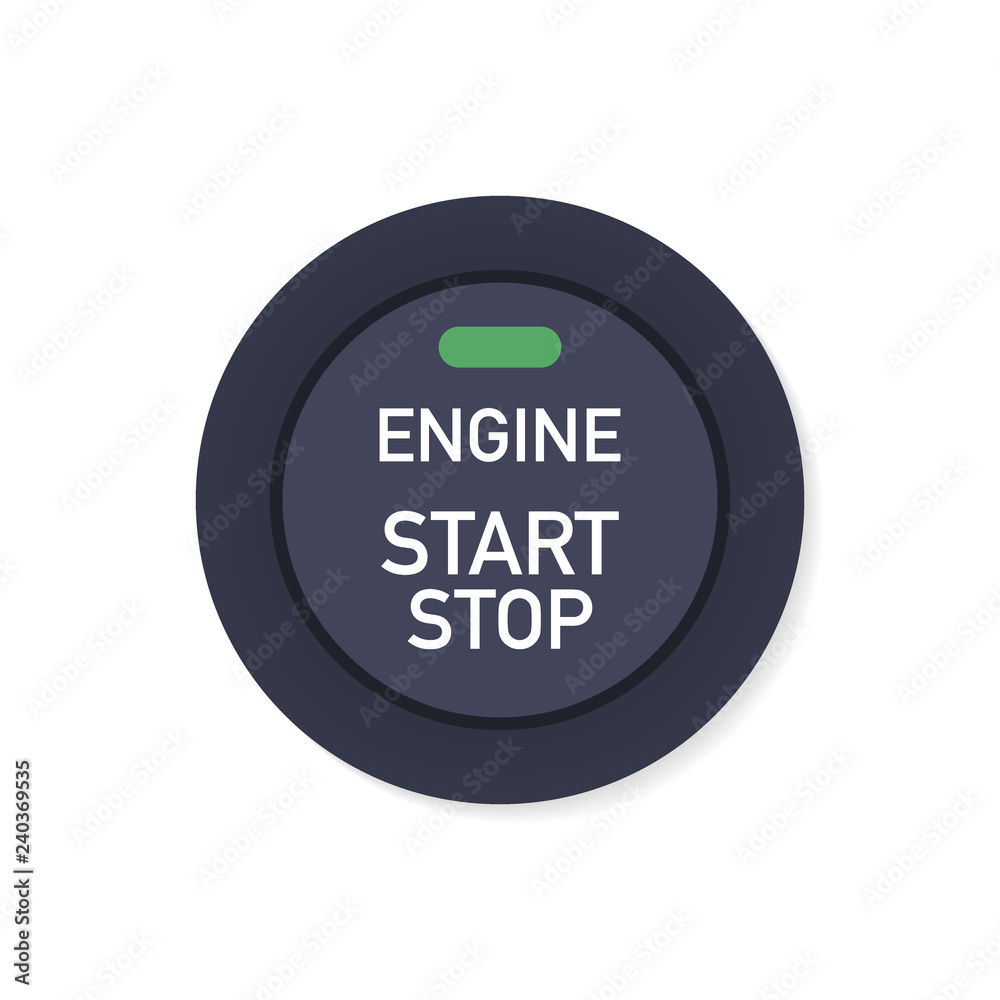 Engine starting and stopping system. Engine start. The person presses ...